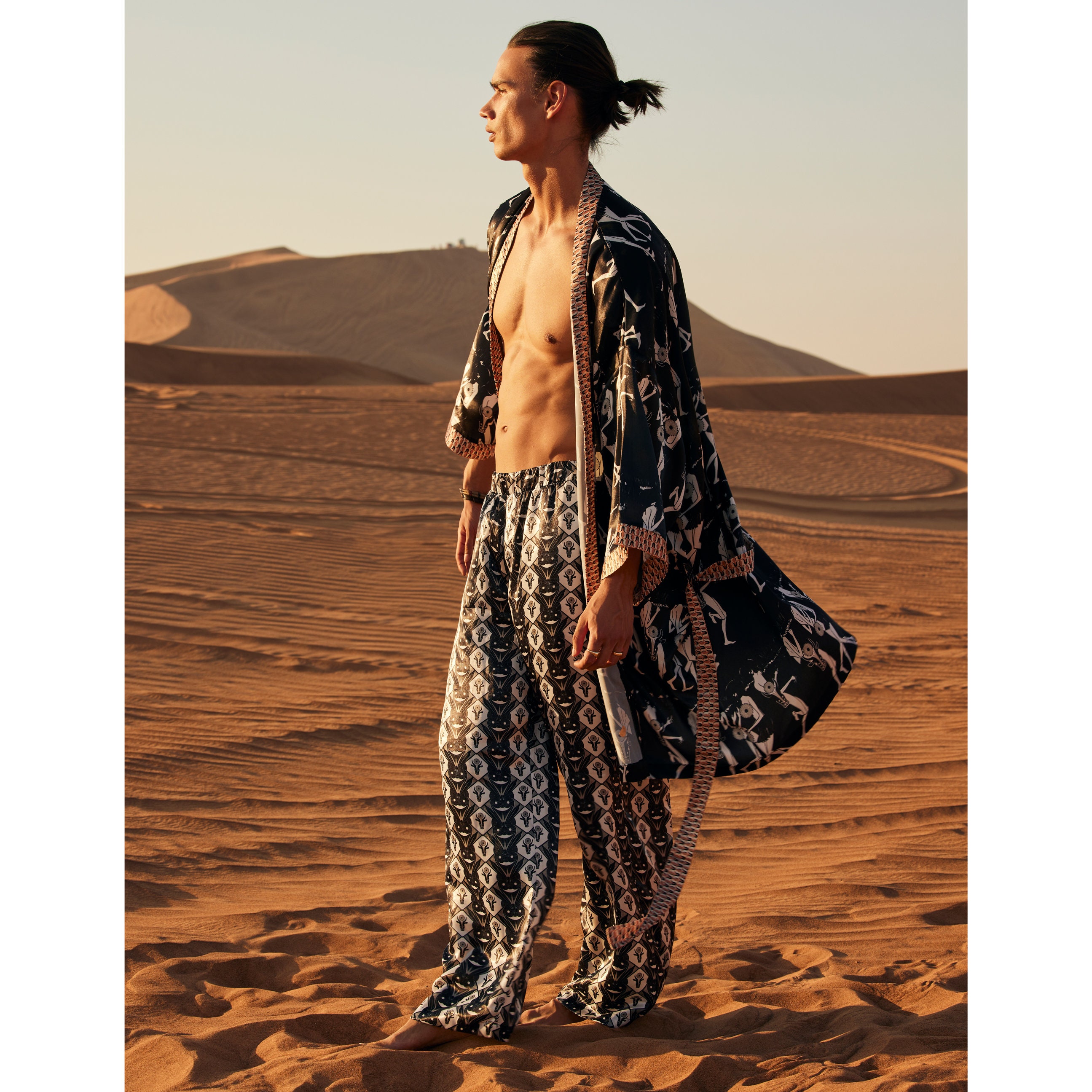 Ethnic Kimono,silk Mens Kimono Robe&pants ,african Kimono , Luxury Long ...