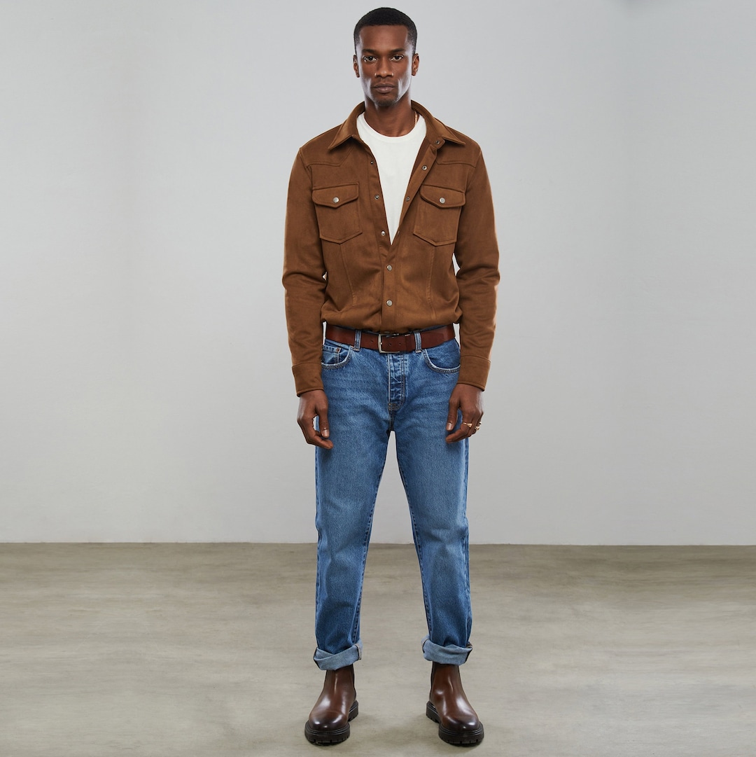 Brown Western Overshirt , Cowboy Jacket, Fabric Suite,western Overshirt ...