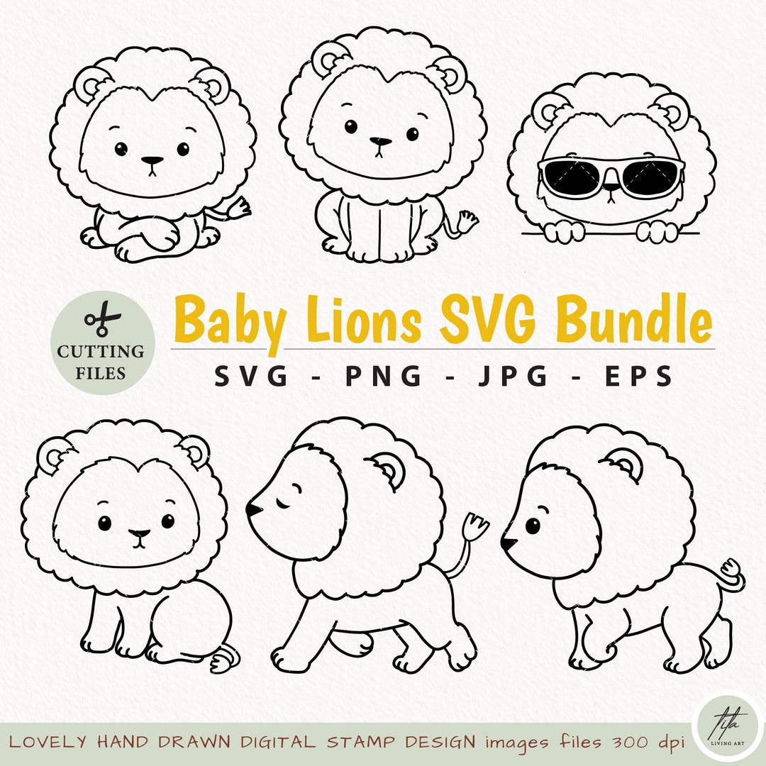 Lion Outline SVG, Lion Sitting, Lion for Cricut, Lion SVG Bundle, Lion ...