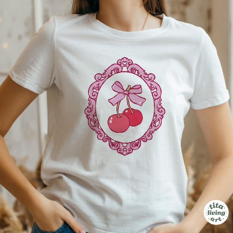 Coquette Cherries Clipart Bundle | Valentine Cherries and Cat PNG ...