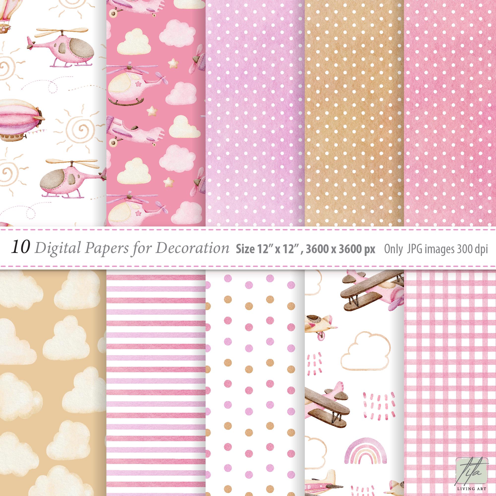 Watercolor Air Transport Clipart, Pink Air Transport, Airplane Clipart ...