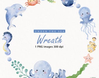 Nautical Wreath. Baby Boy Wreath Clipart. Watercolor Baby Illustrations ...