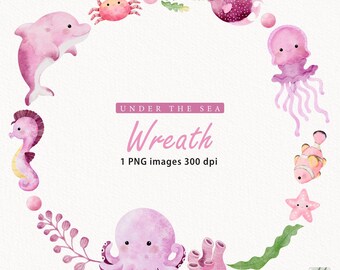 Nautical Wreath. Baby Boy Wreath Clipart. Watercolor Baby Illustrations ...