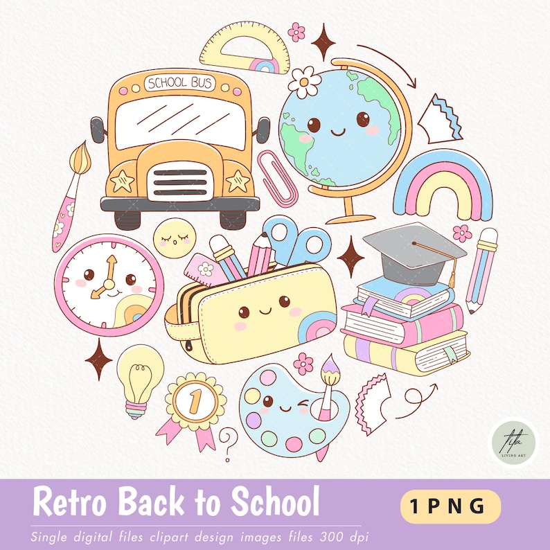 Retro School Clipart, Groovy Teacher PNG (digital Download) - Etsy ...