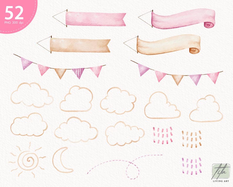 Watercolor Air Transport Clipart, Pink Air Transport, Airplane Clipart ...