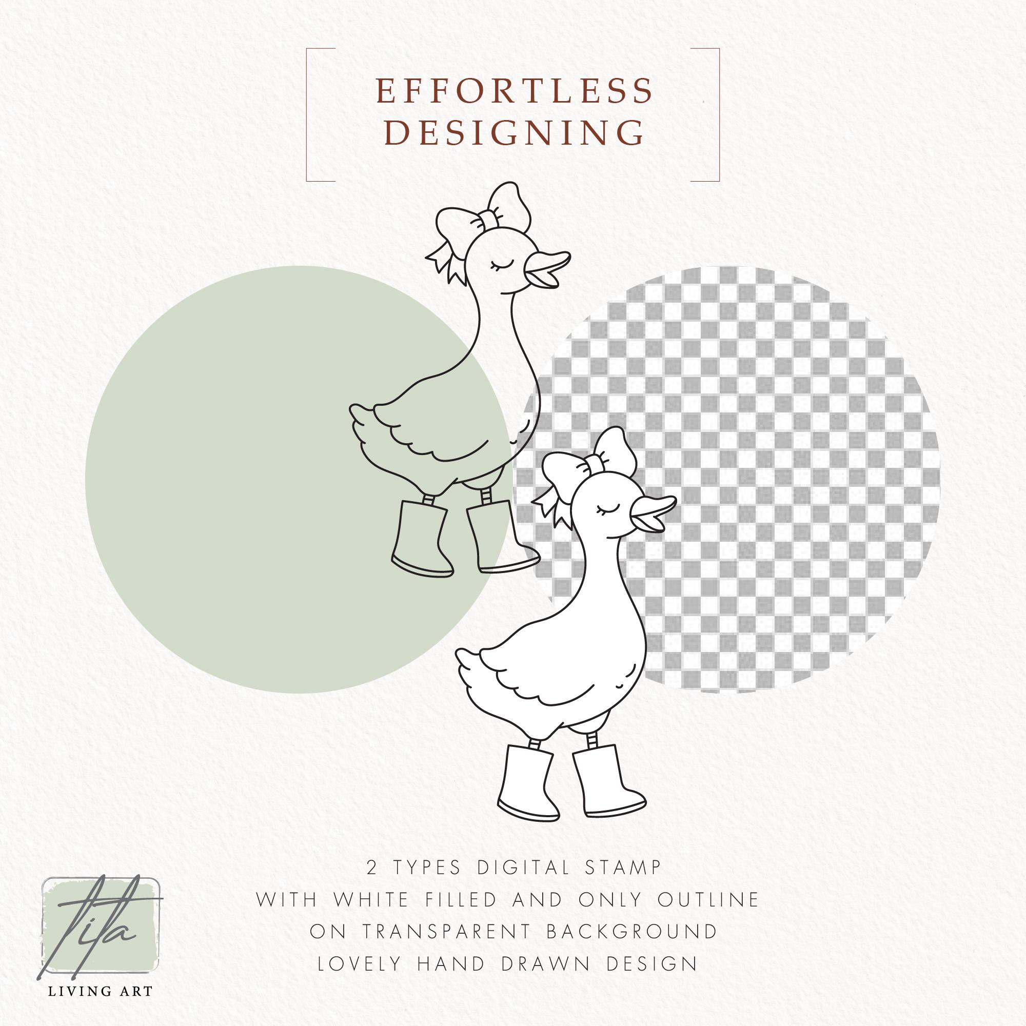 Spring Silly Goose Outline SVG, Silly Goose SVG Bundle, Spring Animal ...