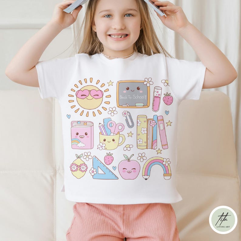 Retro School Clipart, Back to School Clipart, Pastel School Clipart ...