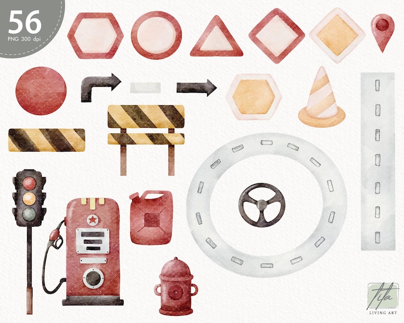 Watercolor Cars Clipart, Transportation Clipart, Cute Cartoon Cars ...