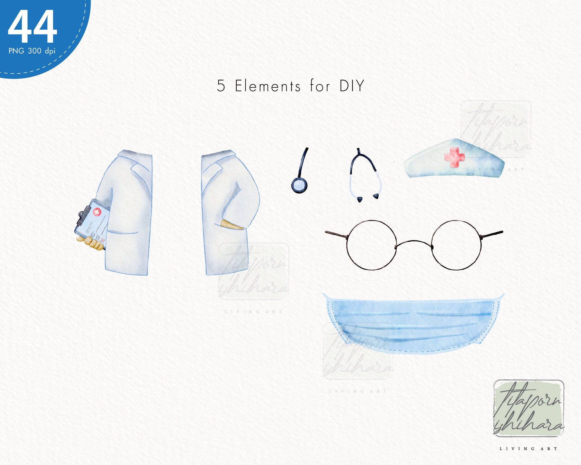 Nurse and Doctor Medical Clipart, Bear Nurses Watercolor Clipart ...