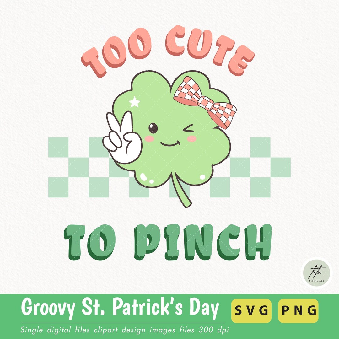 Groovy Retro Shamrock Clipart, Retro Clover SVG, St Patrick's Day ...