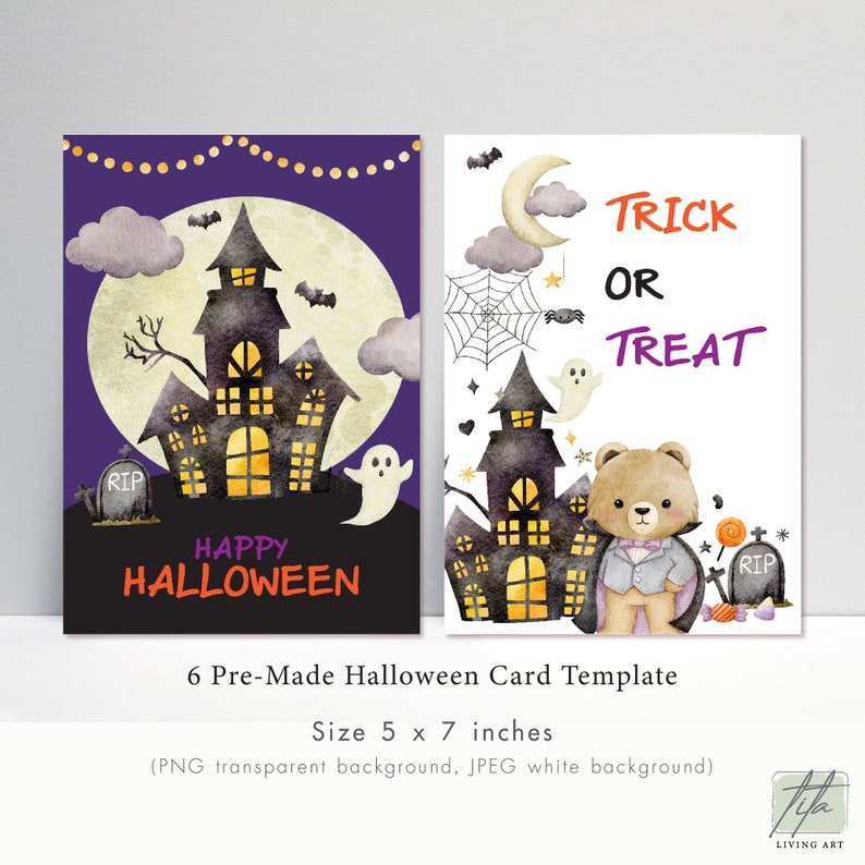 Watercolor Halloween Clipart, Halloween Party Animals, Witch, Vampire ...