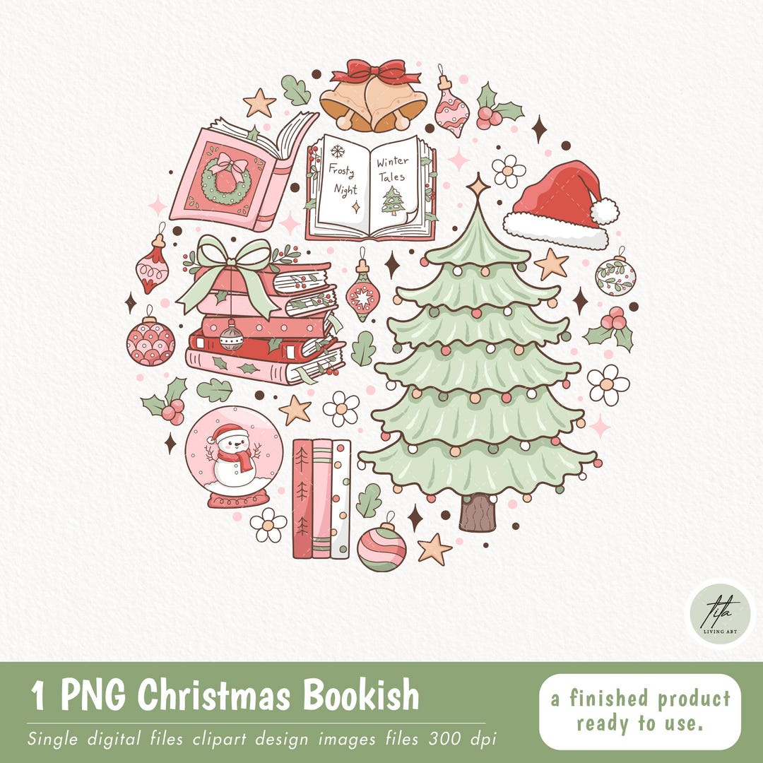 Christmas Book Clipart | Cozy Winter Reading PNG (300 Dpi) - Etsy