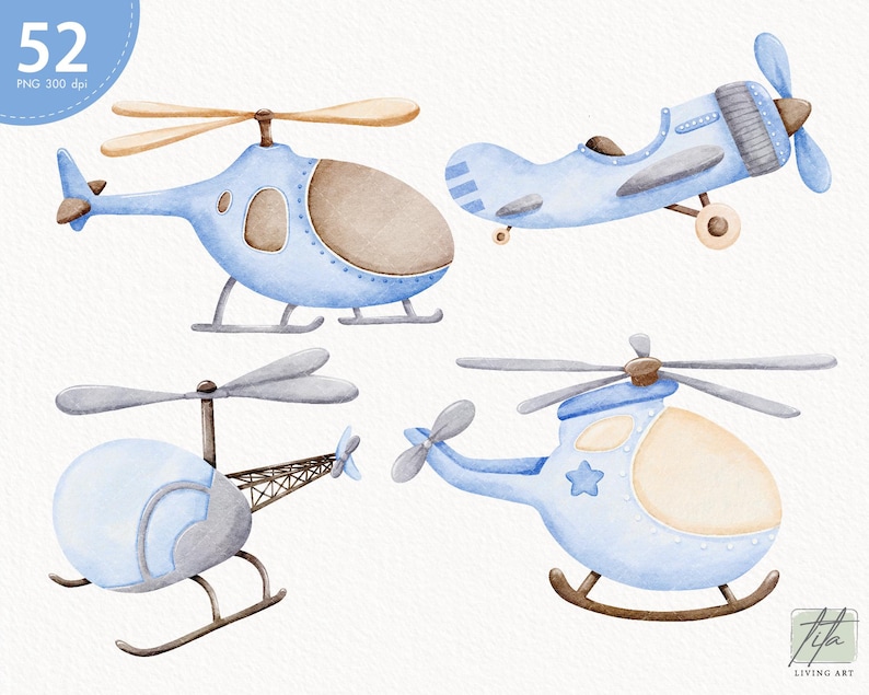Watercolor Air Transport Clipart, Blue Air Transport, Airplane Clipart ...