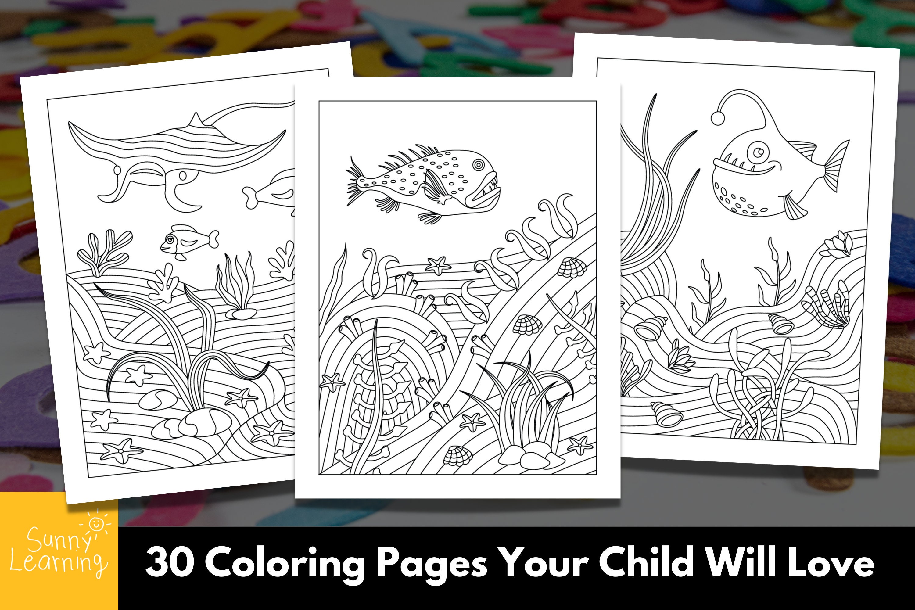 Under the Sea Coloring Pages, Daycare Printable, - Etsy
