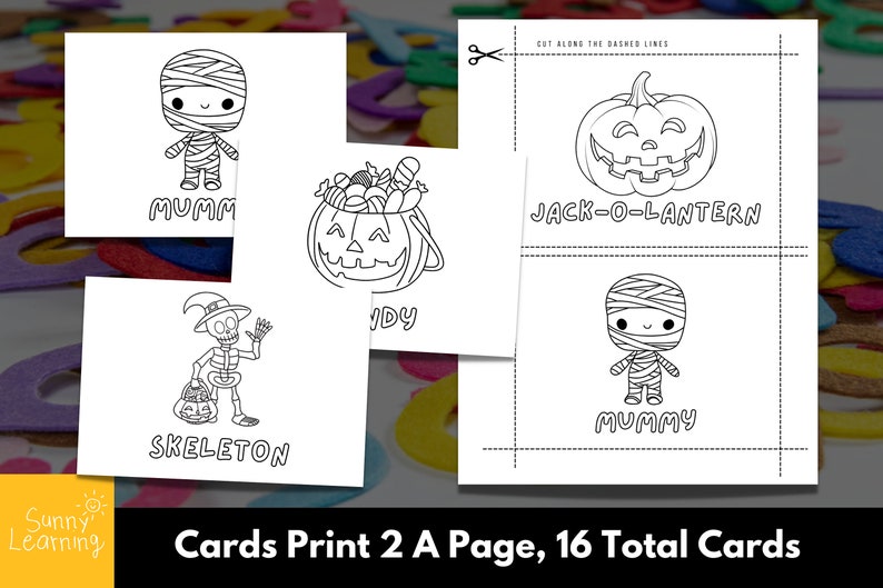 Daycare Printable, Halloween Flashcards, Halloween Coloring, Halloween ...