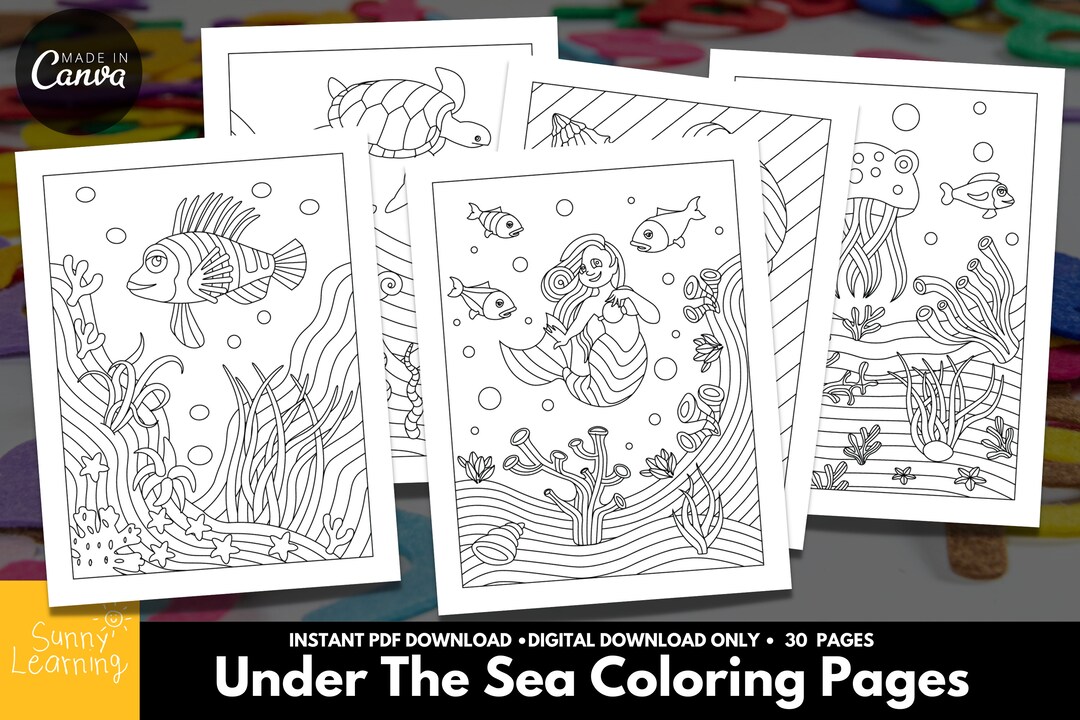 Under the Sea Coloring Pages, Daycare Printable, - Etsy