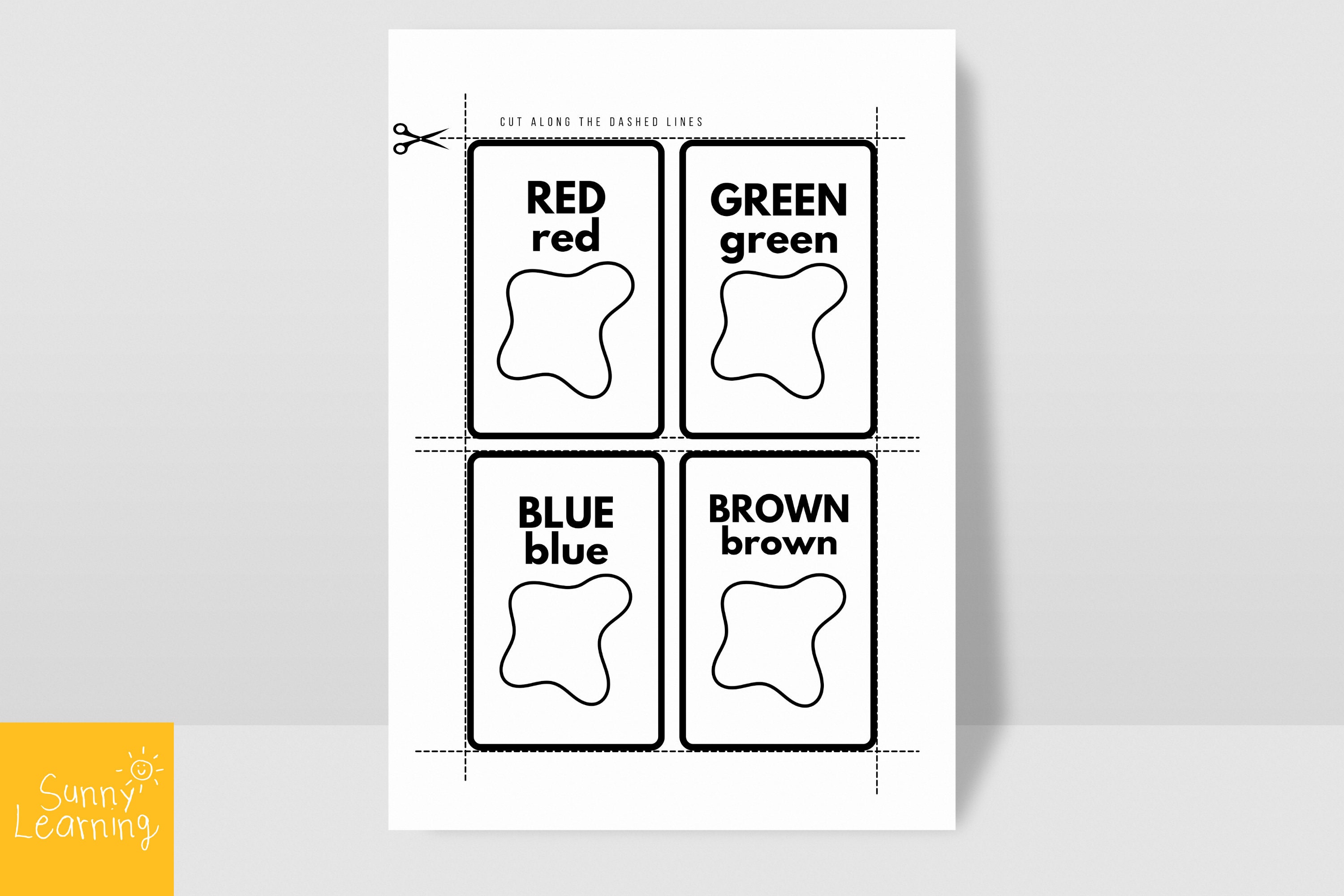 Daycare Printable, Color Flashcards, Homeschool Activity, Kids ...