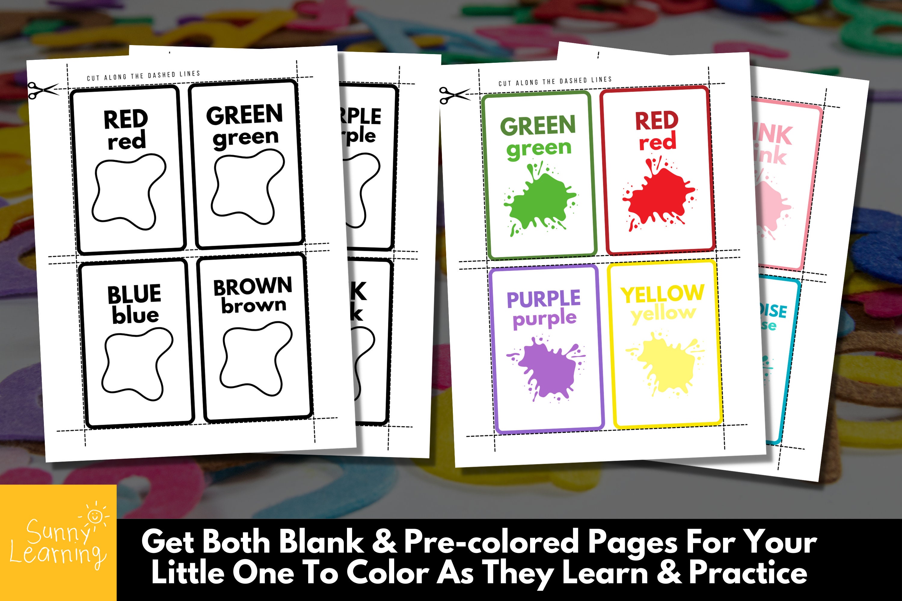 Daycare Printable, Color Flashcards, Homeschool Activity, Kids ...