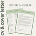 Resume Kit: CV Template With Matching Cover Letter Matcha Edition - Etsy