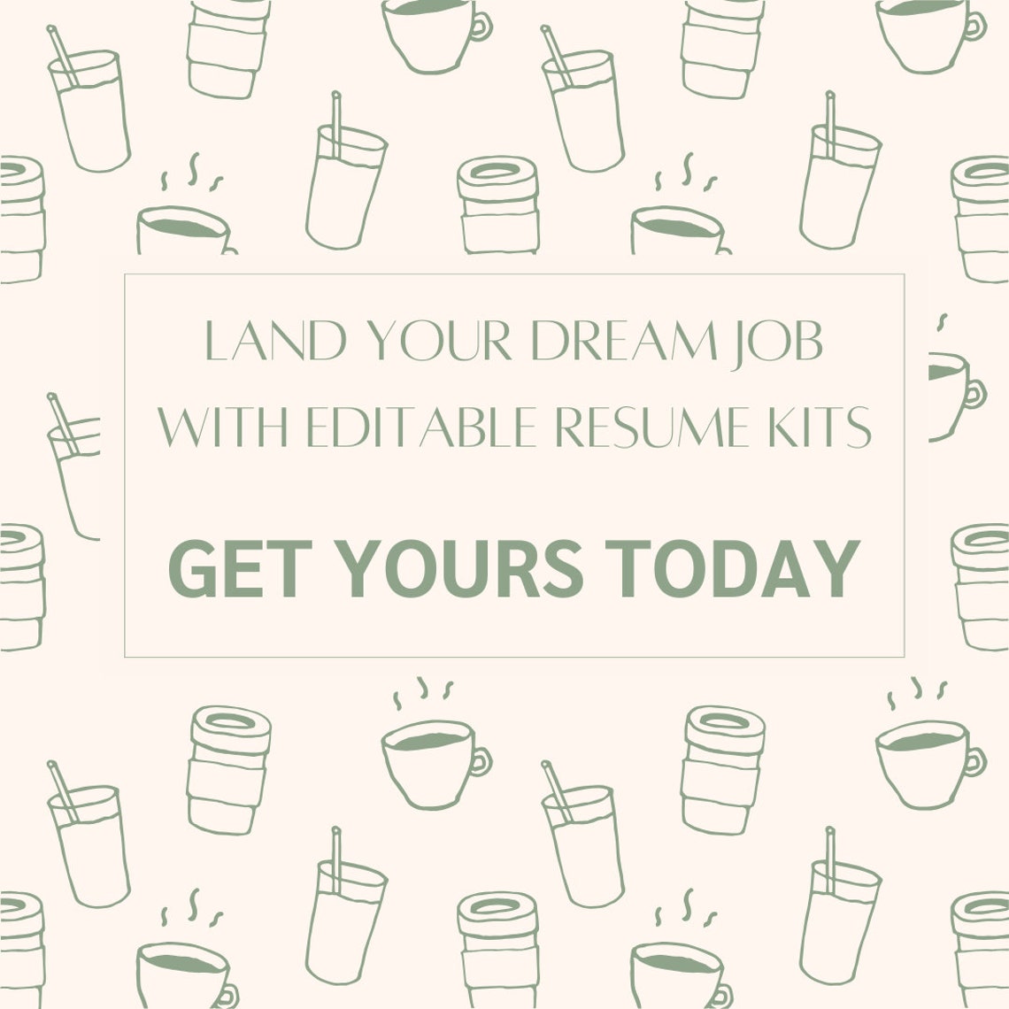 Resume Kit: CV Template With Matching Cover Letter Matcha Edition - Etsy