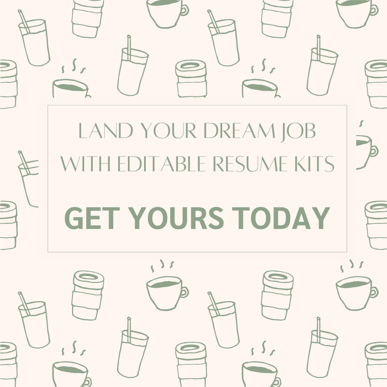 Resume Kit: CV Template With Matching Cover Letter Matcha Edition - Etsy