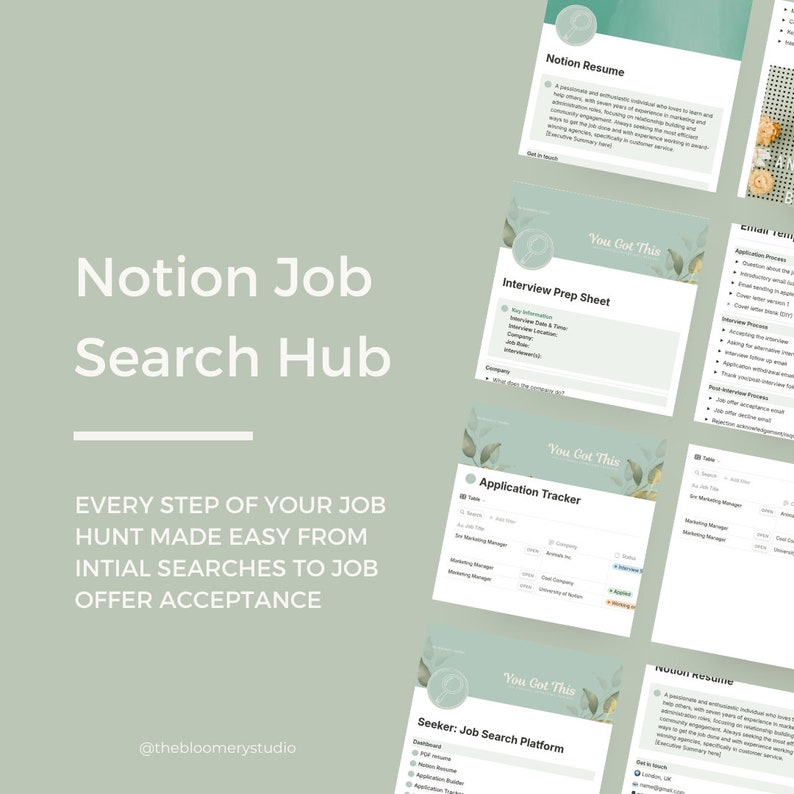 Job Application Tracker - Job Search Organiser With Resume Template ...