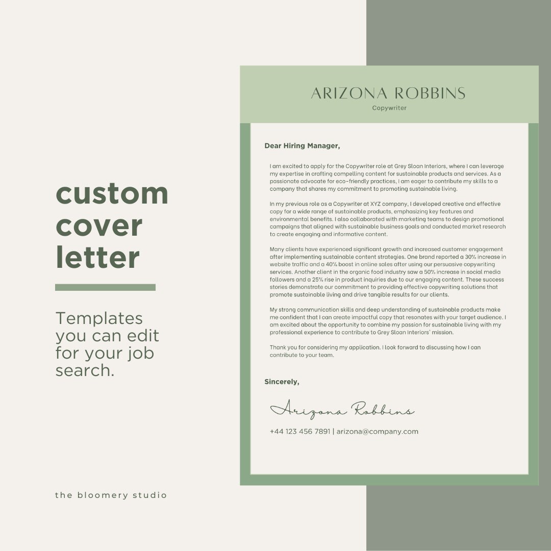 Resume Kit: CV Template With Matching Cover Letter – Matcha Edition - Etsy