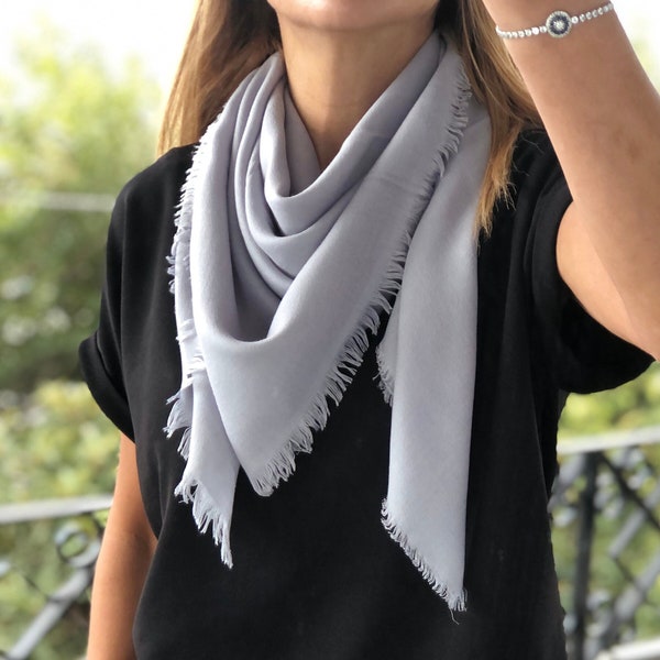 Grey Scarf - Etsy