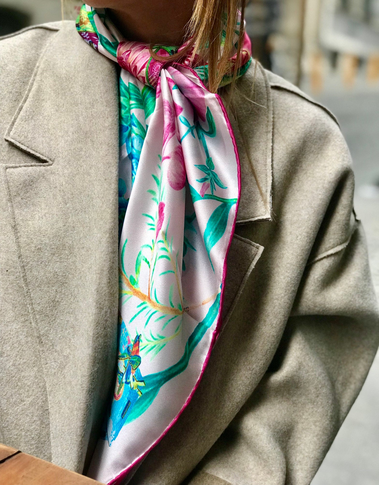 Silk Square Scarf - Hand Designed in Floral Pattern - Etsy