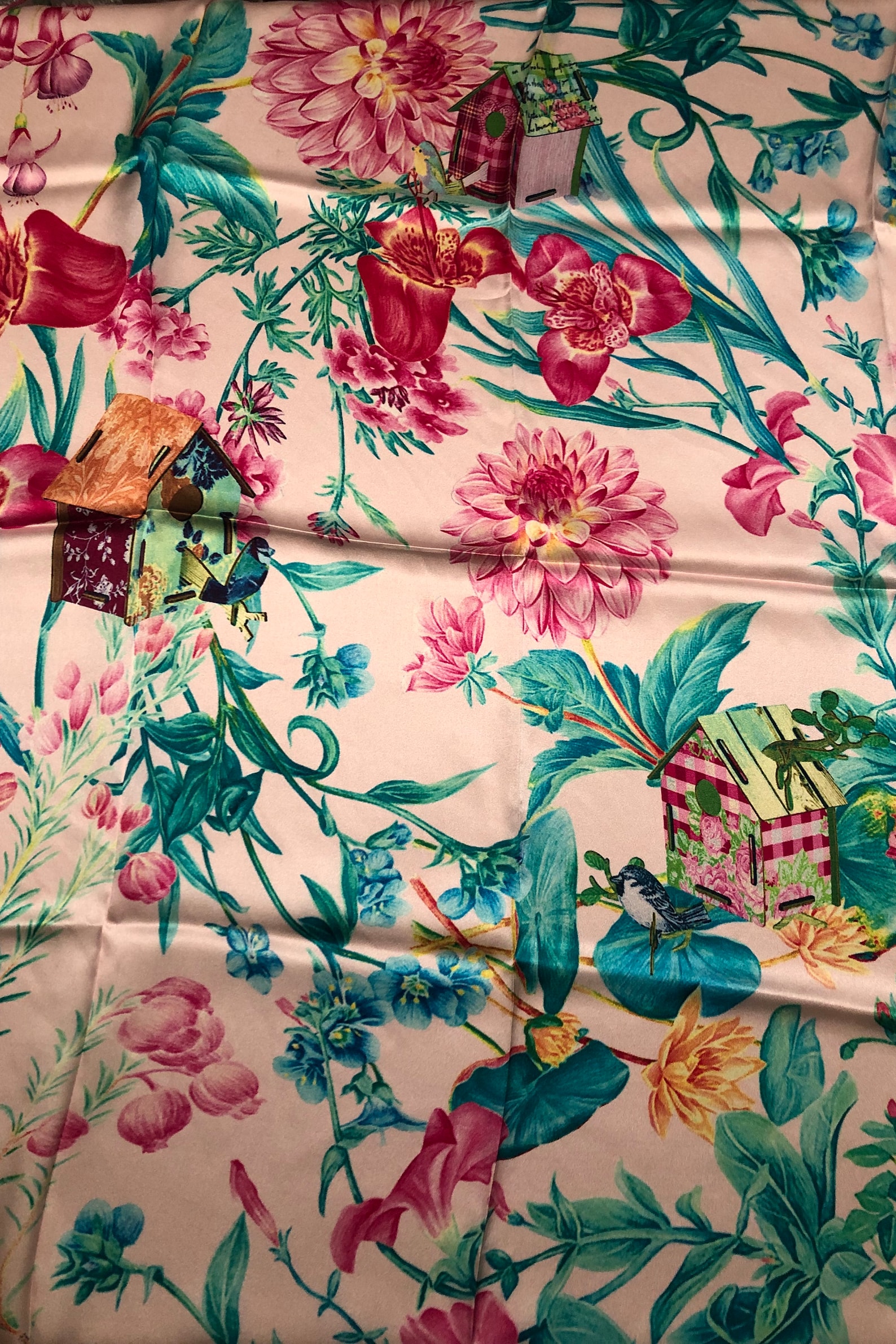 Silk Square Scarf - Hand Designed in Floral Pattern - Etsy