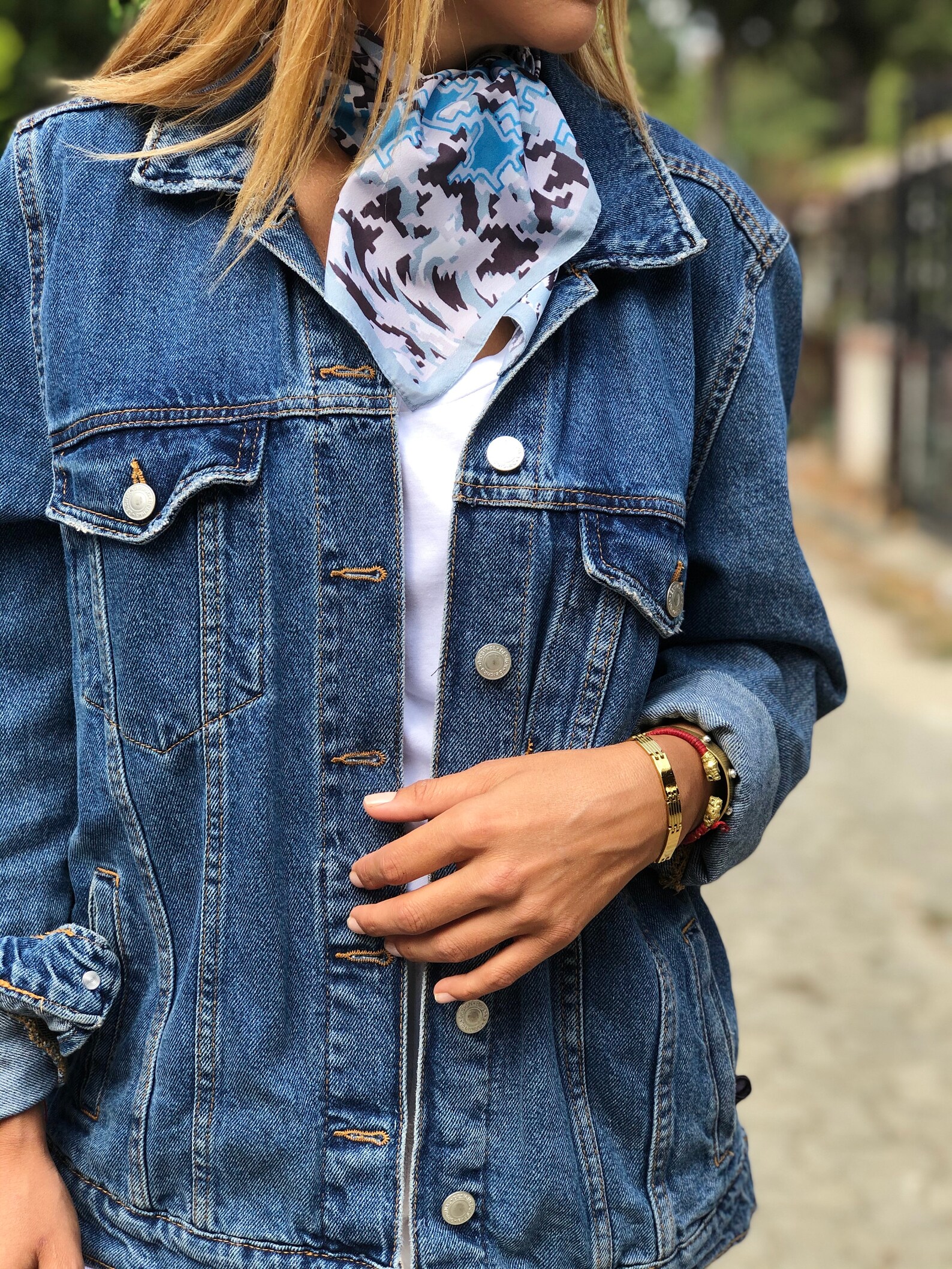 Silk Square Scarf - Hand Designed in Blue Pattern - Etsy