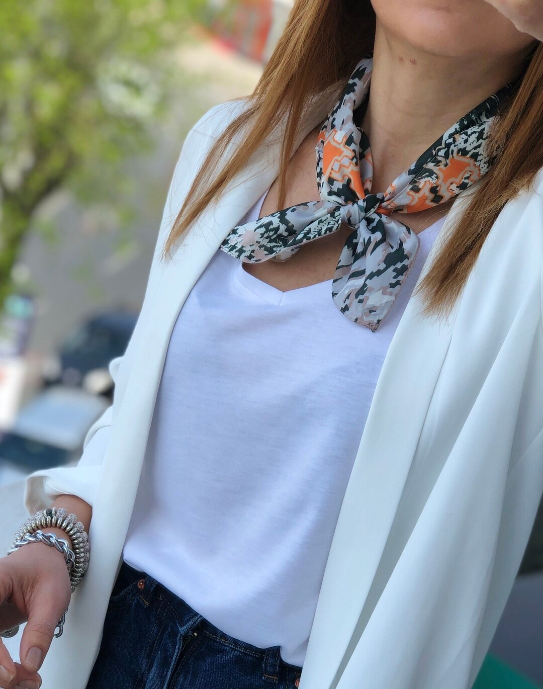 Silk Square Scarf - Hand Designed in Cream Color Pattern - Etsy