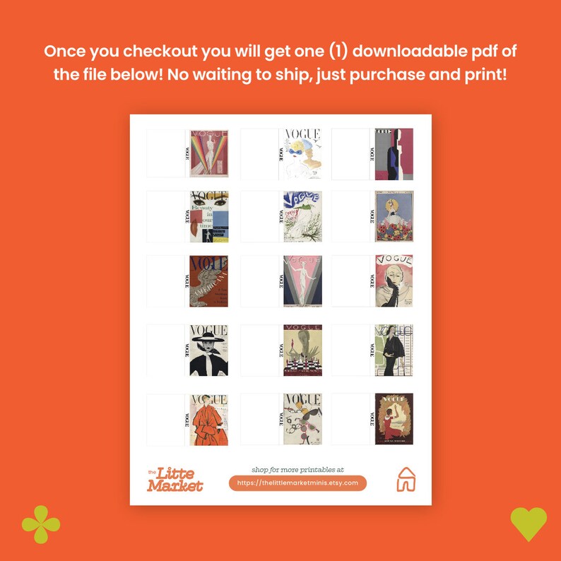 Miniature Art Deco Fashion Magazines, DIY Printable PDF Template for 1: ...