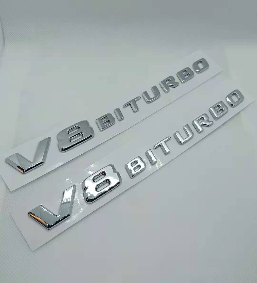 2 V8 Biturbo Chrom-Emblem-Logos - Etsy.de