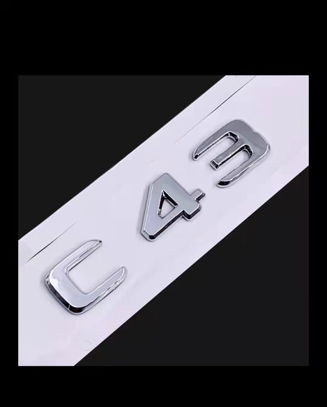 Logo C43 Chrome Badge Logo Emblem Flat Mercedes - Etsy