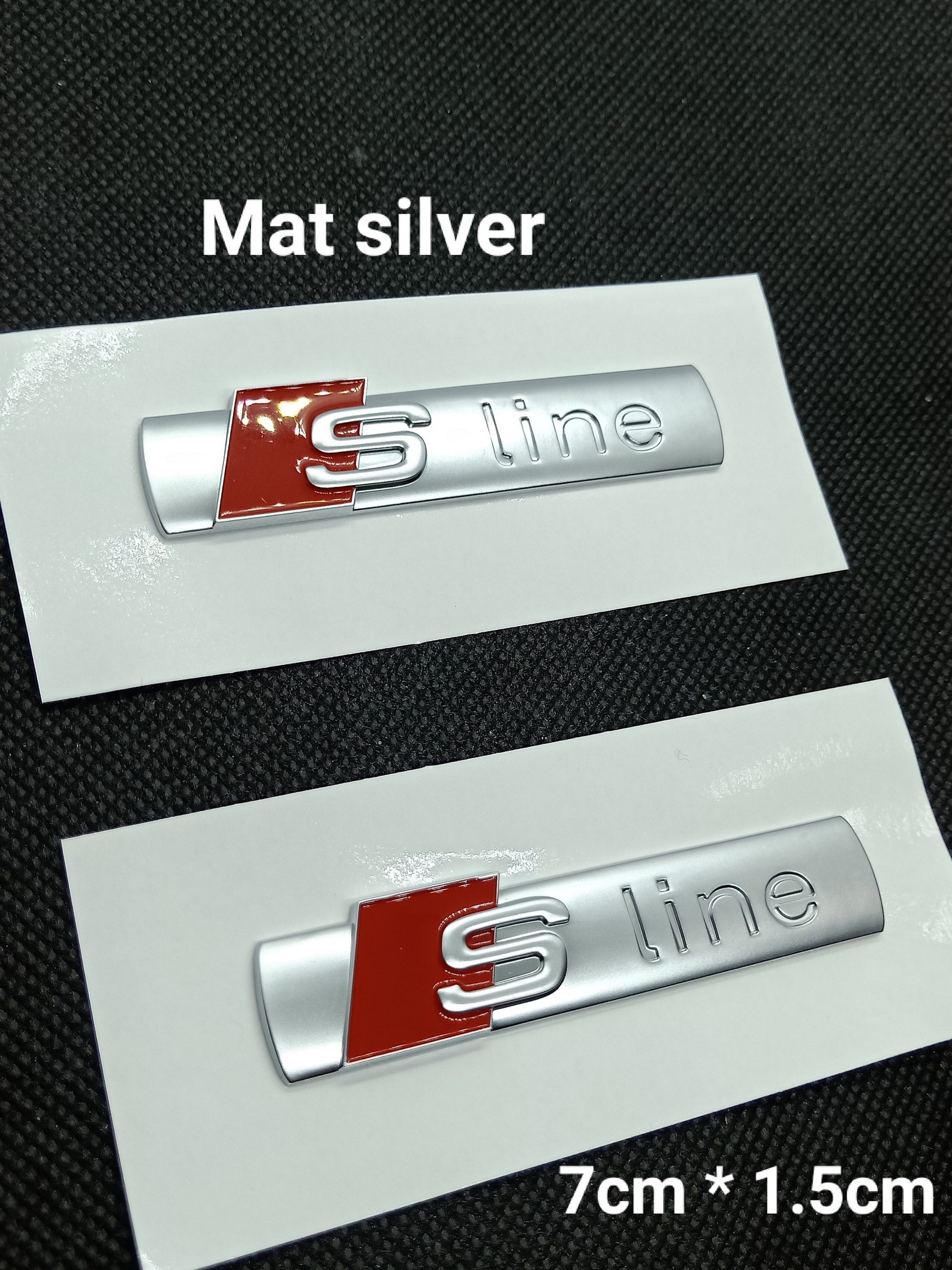 2 Logo S Line Emblem Badge Wings Adhesive Sline Abs Mat Silver Original ...