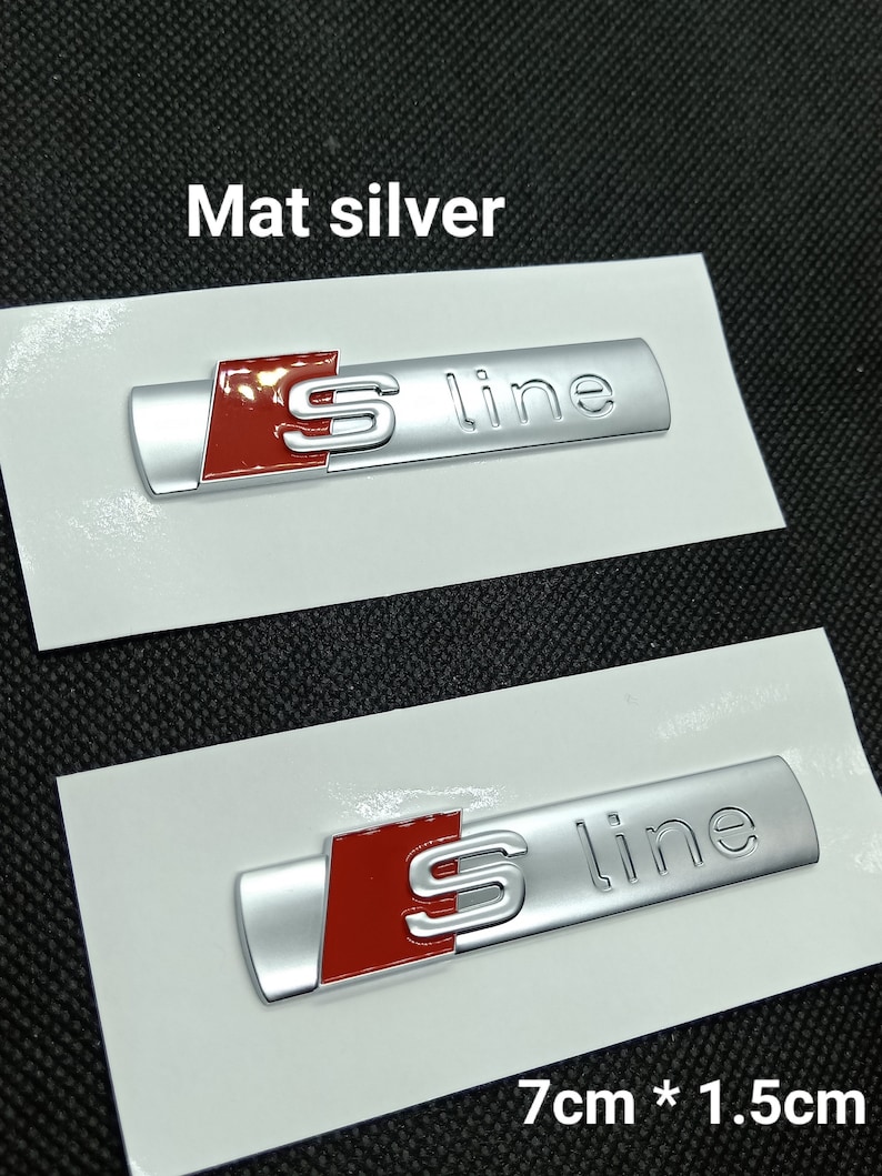 2 Logo S Line Emblem Badge Wings Adhesive Sline Abs Mat Silver Original ...