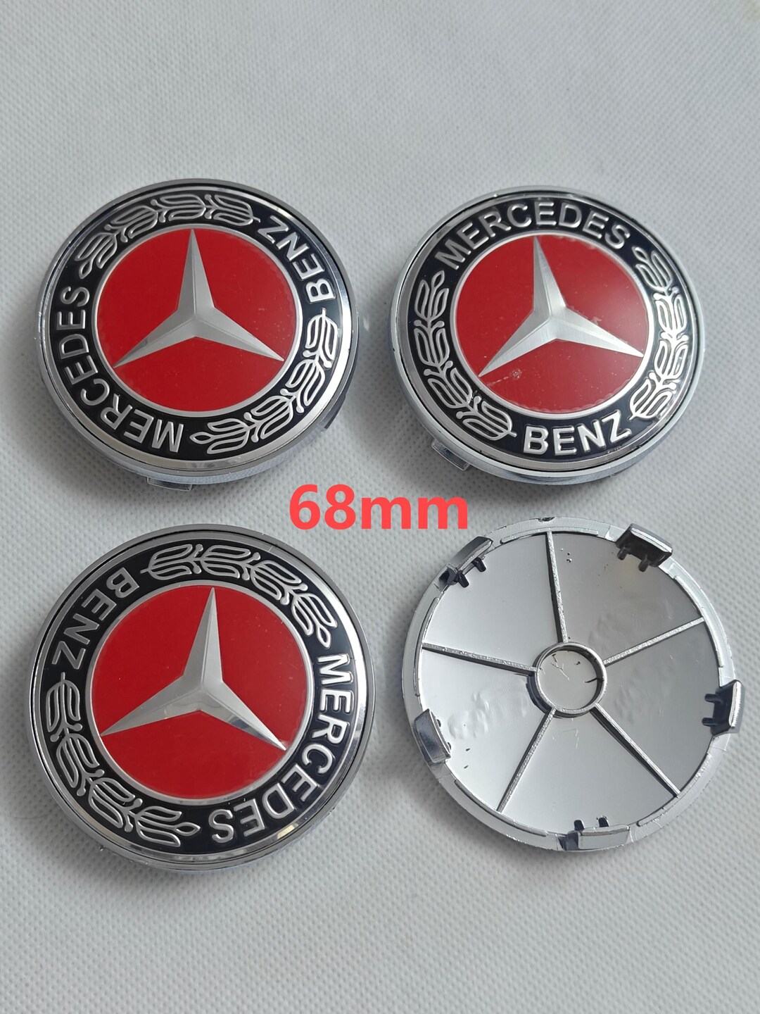 4x Red Logo Hubcaps for 68mm Wheel Center - Etsy