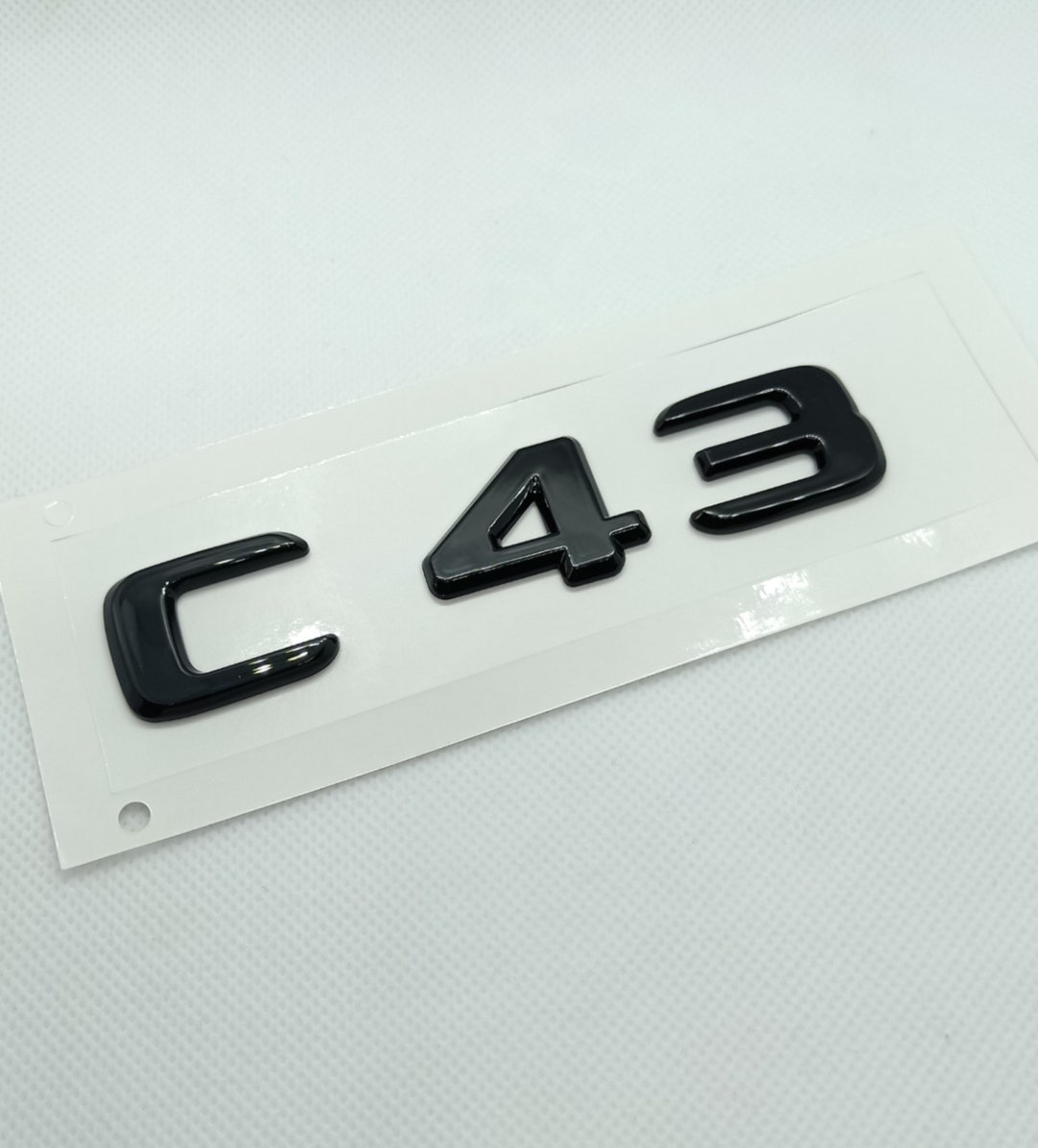 Glossy Black C43 Logo Badge Flat Mercedes Emblem Logo - Etsy