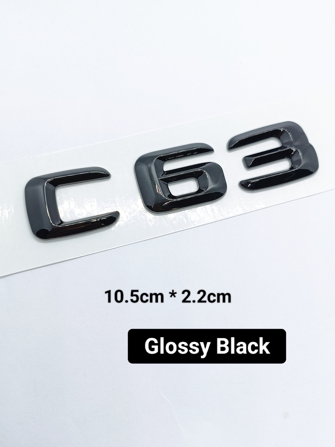C63 Logo Glossy Black 3D Badge Logo Emblem - Etsy