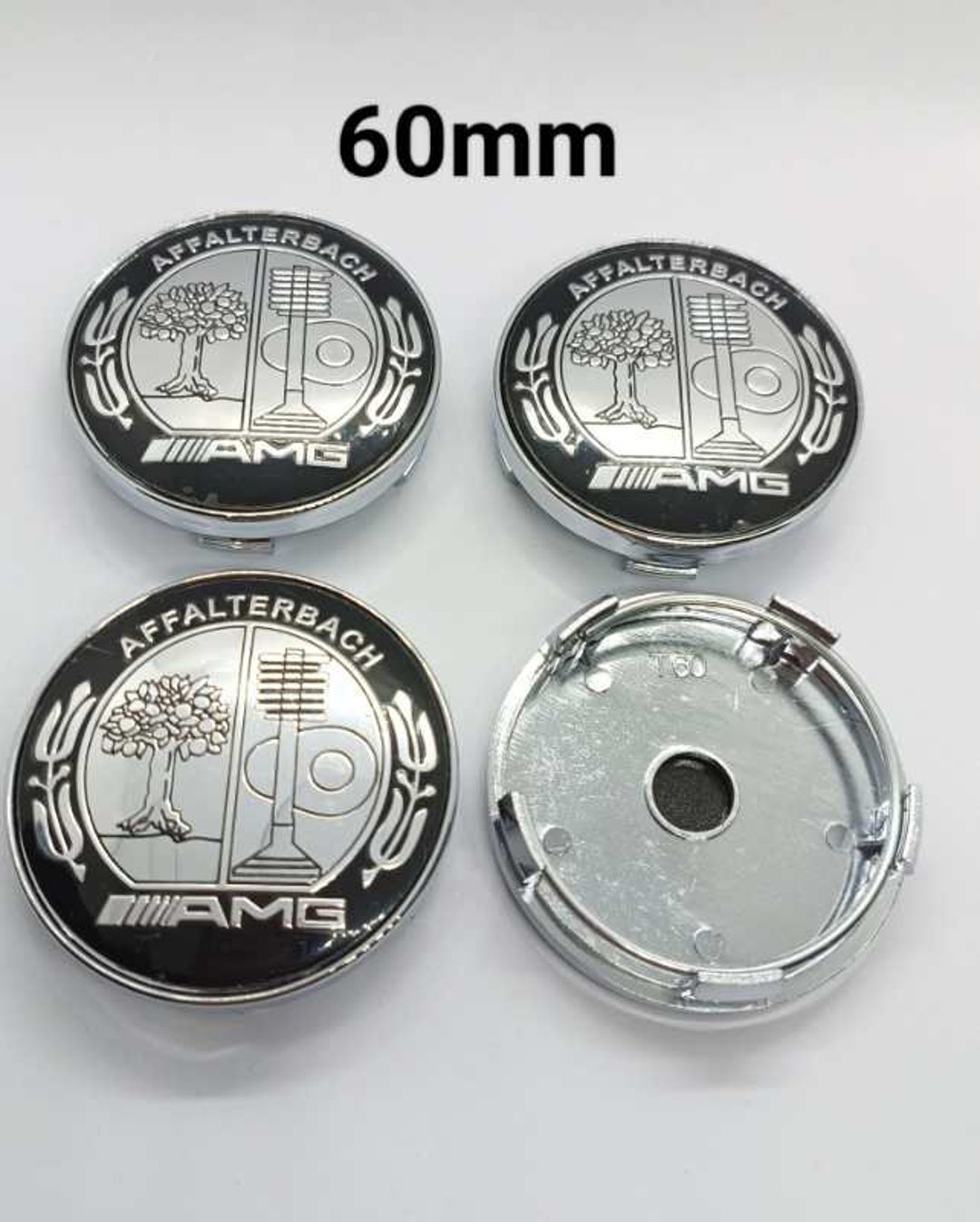 4x Hub Cap Logo AMG Affalterbach Black Silver Wheel Center 60mm - Etsy