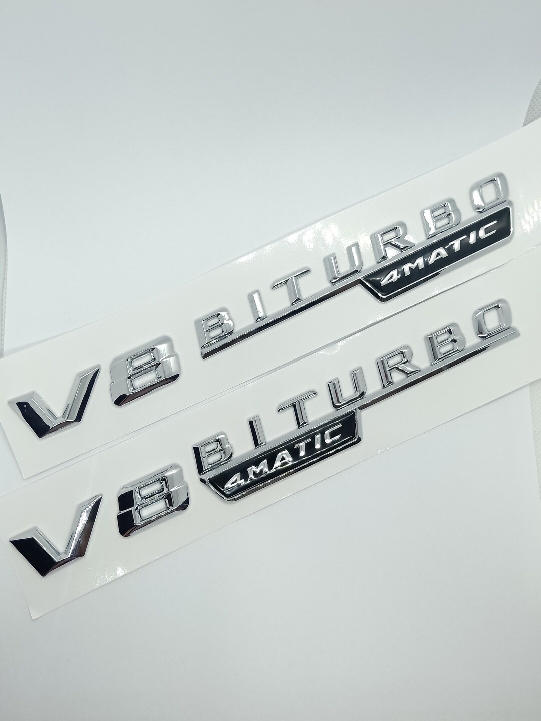 2 Logo V8 Biturbo 4matic 215mm E-class AMG GT Emblem Chrome - Etsy