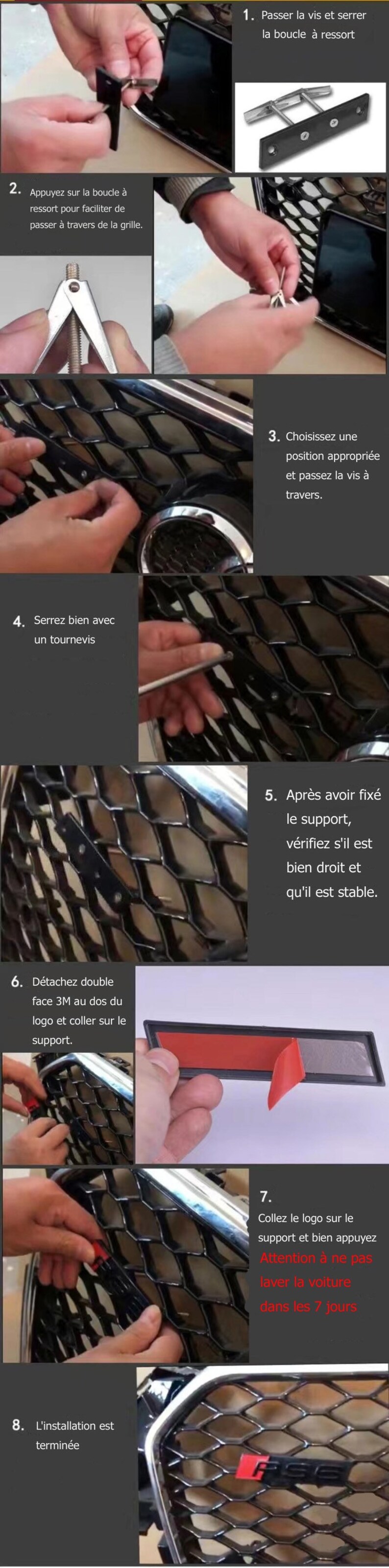 RS7 Chrome Front Grille Emblem Logo A7 S7 RS7 - Etsy