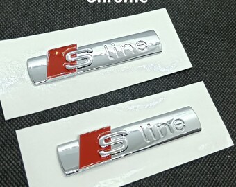 2 Logo S Line Emblem Badge Wings Adhesive Sline Abs Chrome Original ...