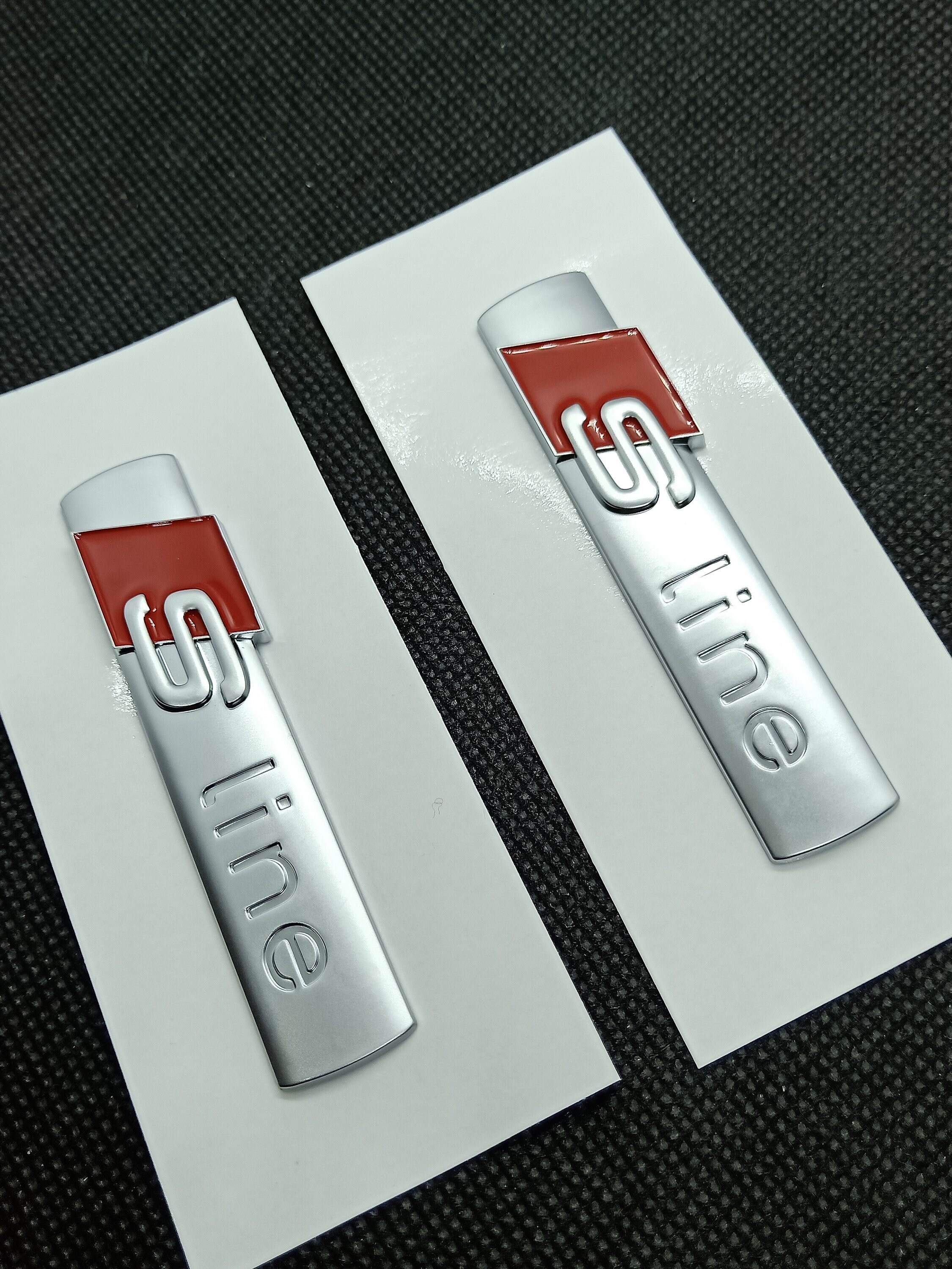 2 Logo S Line Emblem Badge Wings Adhesive Sline Abs Mat Silver Original ...