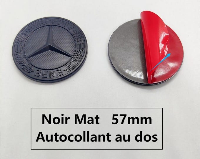 Mercedes Flat Hood Logo Matt Black 57mm Sticker Emblem - Etsy