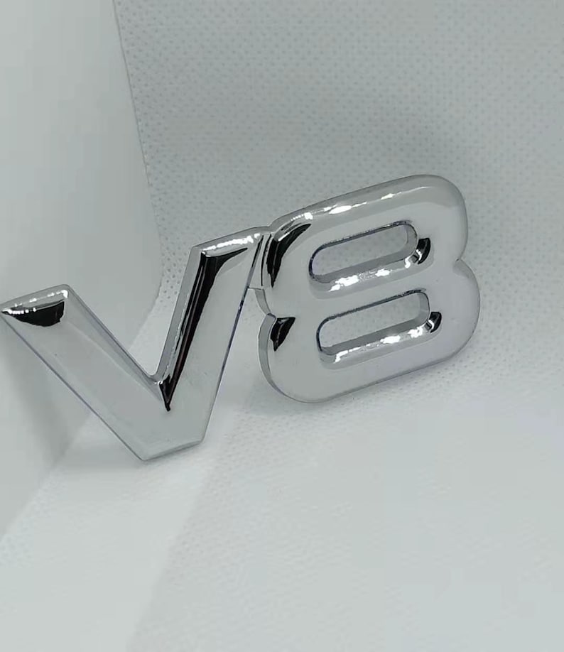 V8 3D Chrome Metal Emblem Logo - Etsy