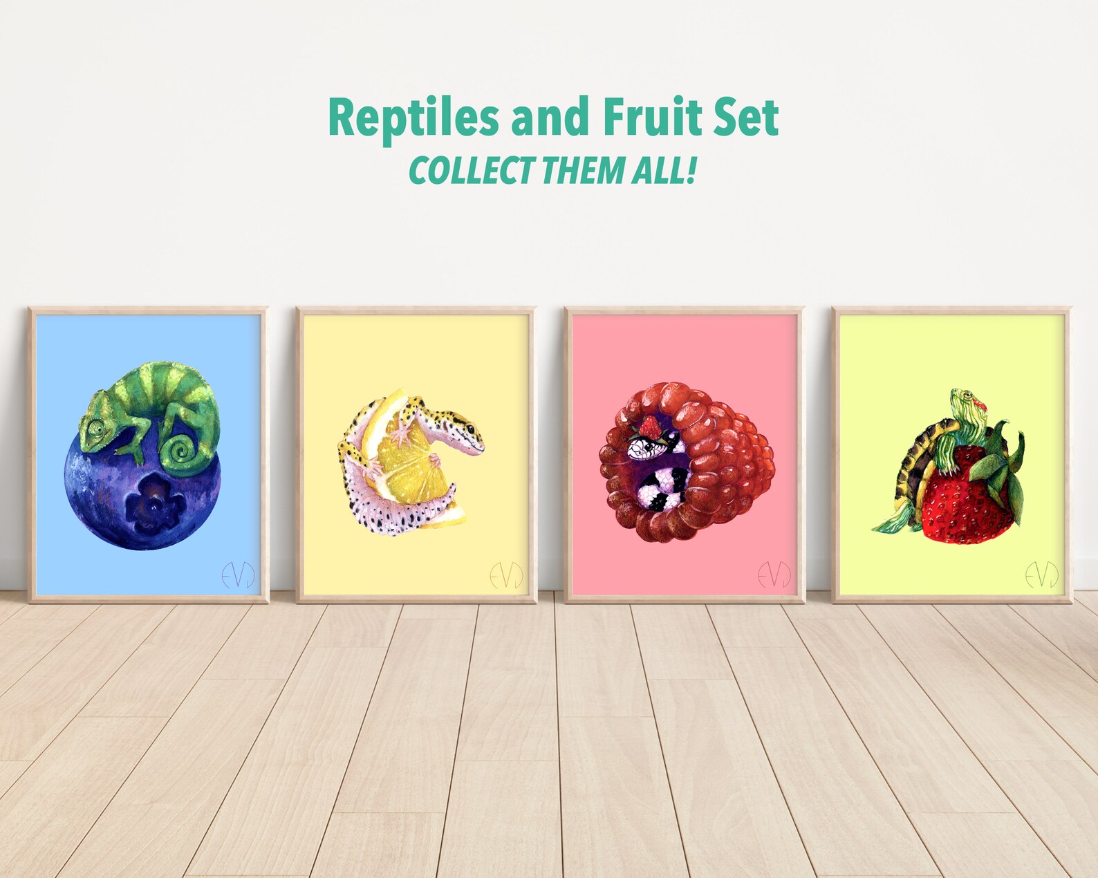 Leopard Gecko Print Fruit Print Digital Prints Wall Art - Etsy