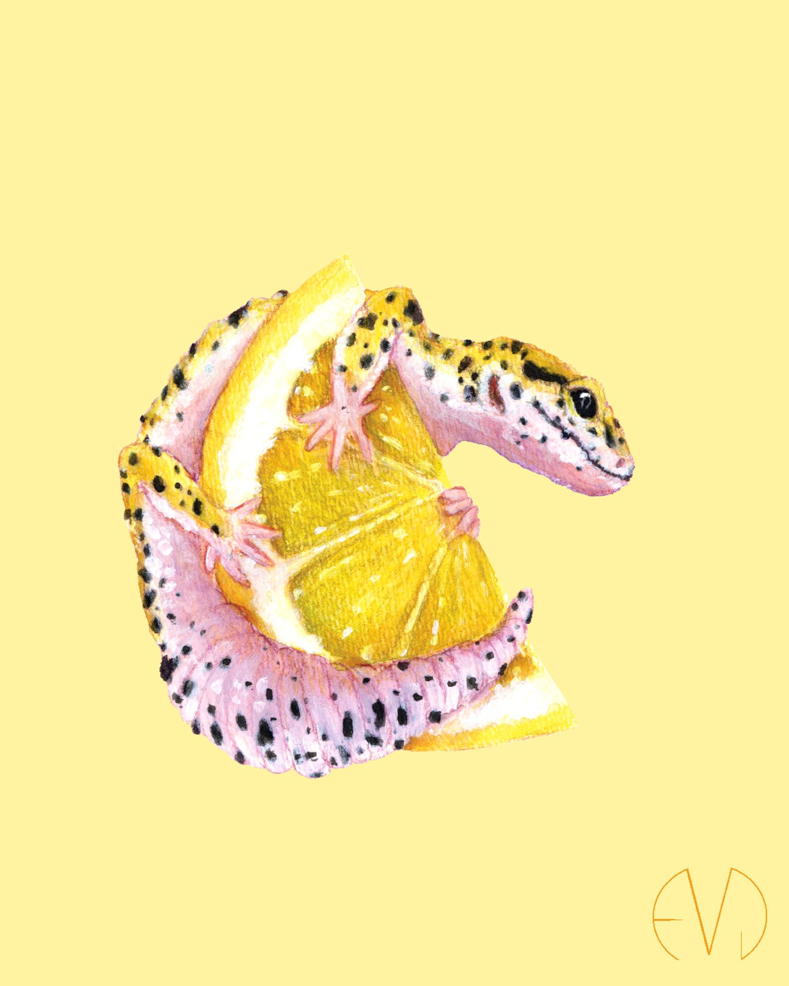 Leopard Gecko Print, Fruit Print, Digital Prints Wall Art, Digital ...