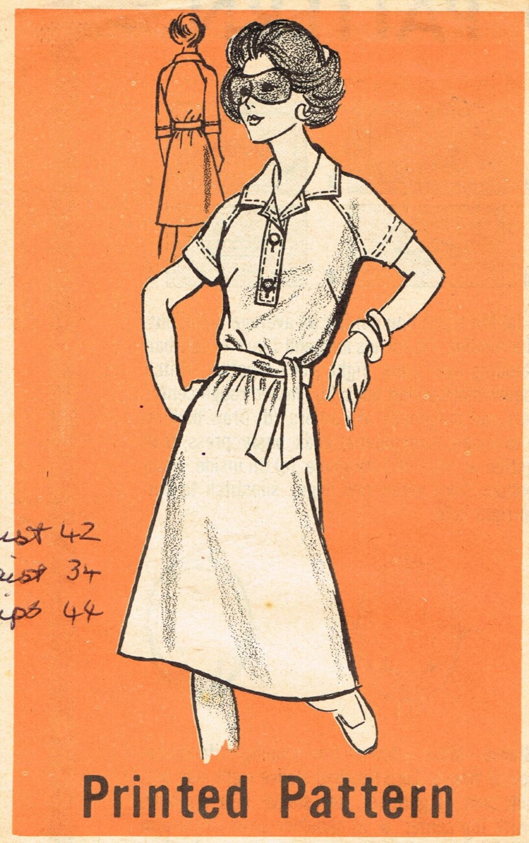 Original Vintage 1960s Sewing Pattern (complete) - Printed Pattern 9062 ...
